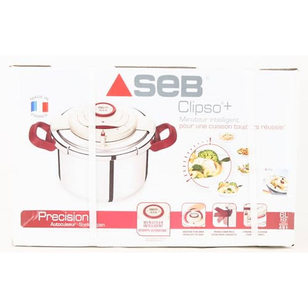 Seb Clipso+ Precision Pressure Cooker 6 L Stainless Steel Steamer, Healthy Steamer, Induction, Made in France P4410706