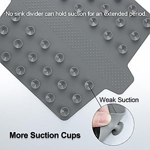 Sink Divider Ultra Thin Sink Saddle Mat VELOVYO Weak Suction Sink Protector Super Soft Kitchen Sink Mat No Smell Never Stain