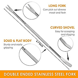 10Pcs Seafood Tools Set Crab Leg Crackers and Tools Set with 2 Crab Leg Crackers and 2 Stainless Steel Crab Forks Nut Cracker Lobster Leg Opener Set for Kitchen Seafood Party Restaurant