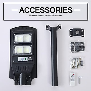 300W Solar Street Lights Outdoor waterproof,20000 lumens, Dusk to Dawn Solar with Motion Sensor and Remote Control, LED Flood Light, Suitable for courtyards, Gardens, Streets, Basketball Courts Garage