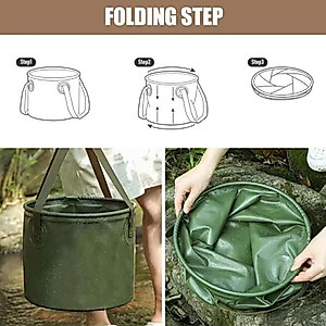 Collapsible Bucket, Camping Water Storage Container, Large Capacity (Green)
