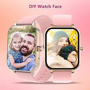 LNTEANE Smart Watch, 1.85" Waterproof Fitness Tracker, Smart Watches for Women with Heart Rate Blood Oxygen Sleep Monitor, Answer/Make Calls, 20+ Sports Modes,DIY Watch Face, AI Voice (Pink)