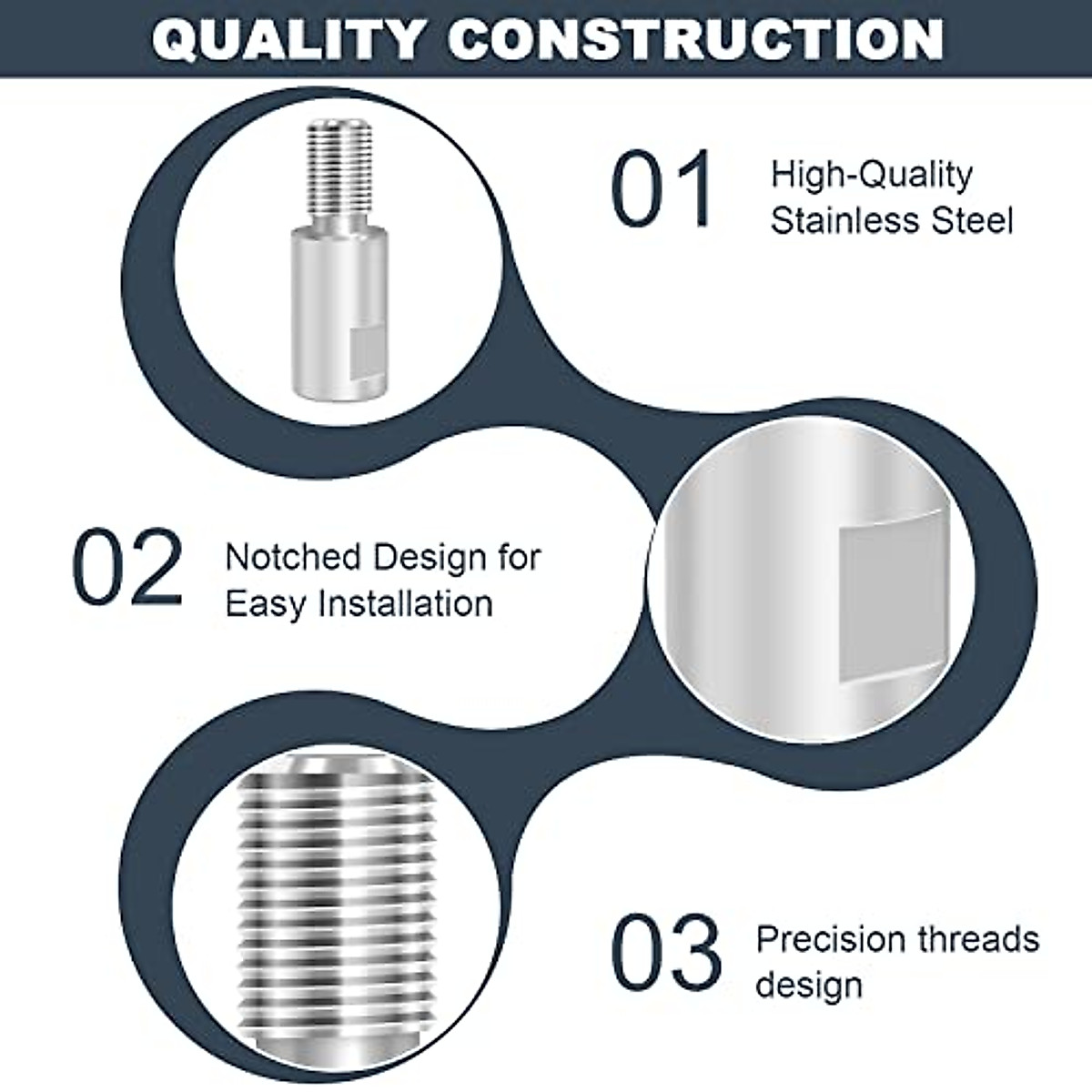 Uningmng Airway Buff Extender, Airway Buffing Wheel Extension Shaft  for Aluminum Wheel Polishing Kit, Angle Grinder Extension Connecting Rod, Rotary Polisher Accessory