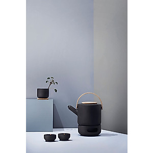 Stelton Theo Tea Pot, Stone, Black, 21 x 21 x 16 cm