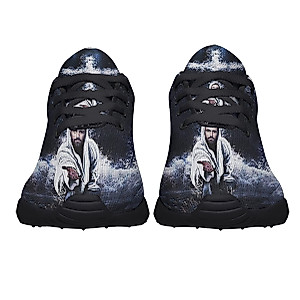 Cross Saves Us Shoes for Men Women Running Sneakers Breathable Casual Sport Tennis Shoes Gift for Him Her Black Size 13