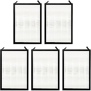 Fette Filter - 5 Pack of Filter Replacements Compatible with NUWAVE OxyPure Large Area Smart Air Cleaner Purifier Models 47001, 47002, 47003, 47004, 47005, and 47006, Activated Carbon + HEPA Combo (5)