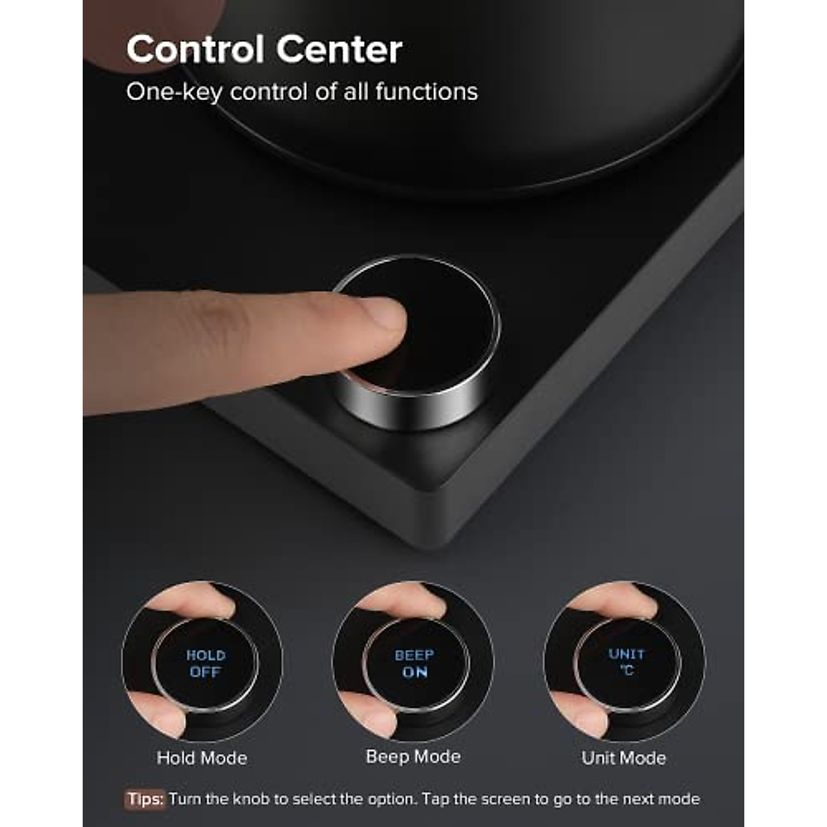 Electric Gooseneck Kettle With Variable Temperature Control, One-key Control All Functions, Pour-Over Coffee Kettle and Tea Kettle, 1200W Quick Heating, 0.8L, Built-in Stopwatch, Matte Black