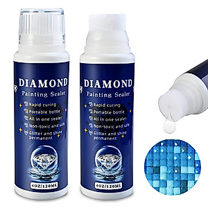 Faburo 2-Pack Diamond Painting Protectant Sealer Brightener(120ml*2), 8OZ Diamond Painting Accessories Glue for Diamond Painting and Puzzles, Diamond Art Sealer Permanent Hold & Shine Effect