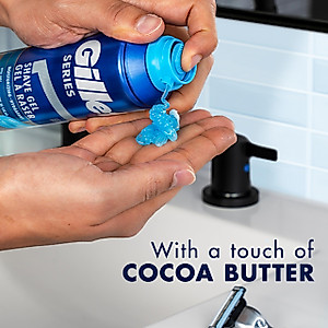 Gillette Series 3X Moisturizing Shave Gel, 6 Count, 7oz Each, Lubrication to Protect Against Irritation, Blue-White, 7 Ounce (Pack of 6)