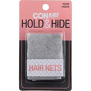 Conair 55332 3 Piece Brown Hair Net, 0.3 Ounce