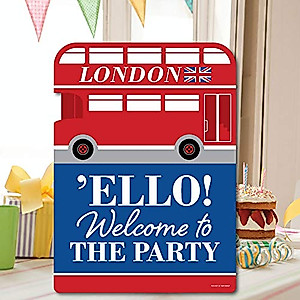 Big Dot of Happiness Cheerio, London - Party Decorations - British UK Party Welcome Yard Sign