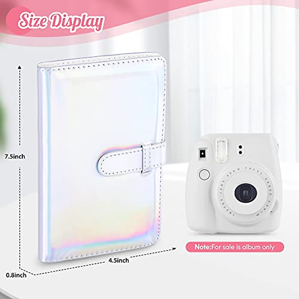 Ablus 96 Pockets Photo Album for Fujifilm Instax Mini 11 90 70 9 8+ 8 LiPlay Instant Camera, Polaroid Snap SnapTouch PIC-300 Z2300 Instant Camera & Zip Instant Printer(Magic Silver)