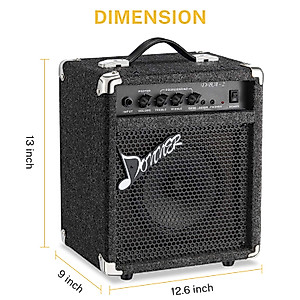Donner 25W Bass Guitar Amplifier DBA-2 Electric Practice Bass Combo AMP With Cable