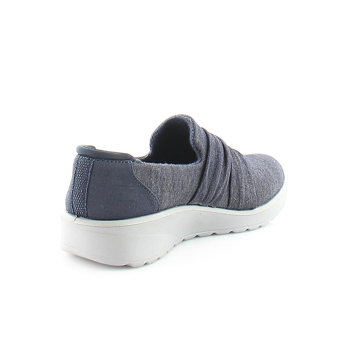 BZees Women's Glimmer Slip-Ons Loafer, Navy Blue Shimmer, 6.5 Wide