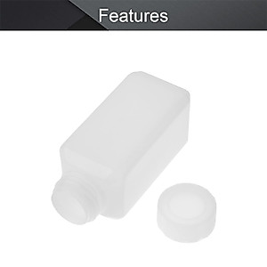 Bettomshin 10Pcs 100ml PE Plastic(Food Grade) Bottles, 19.5mmx95mm(IDxH) Lab Bottle Wide Mouth Sample Sealing Storage Container Screwcap White Translucent Square