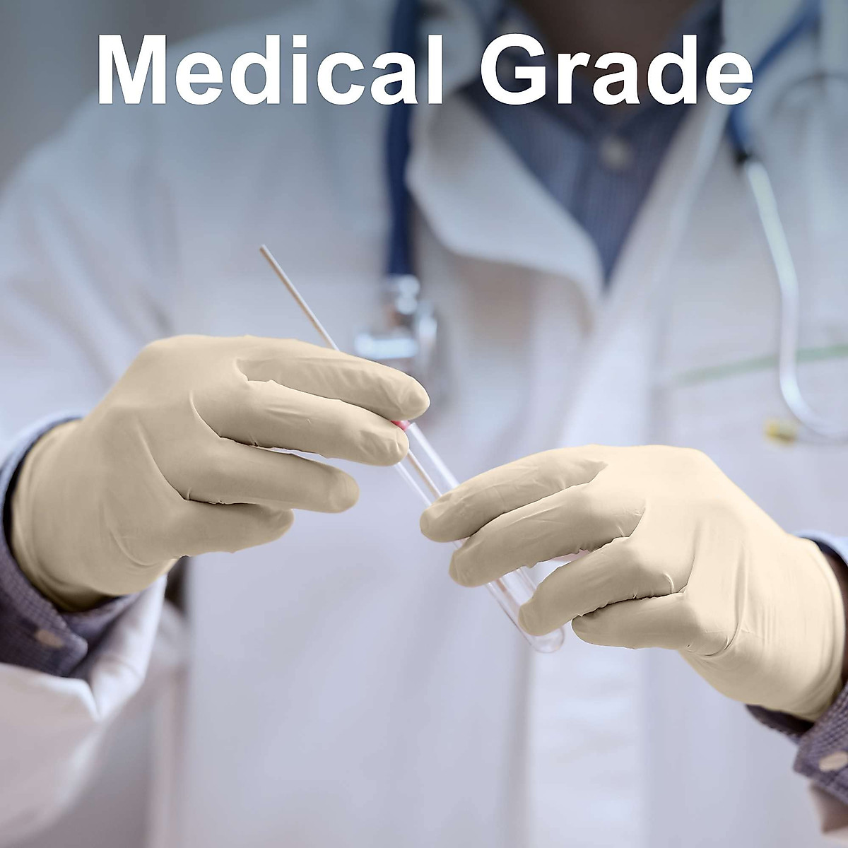 FifthPulse Medical Examination Latex Gloves X Small - 50 Count - Powder Free - Extra Thick 4.5 Mil - Natural Color - Non Sterile Disposable Gloves