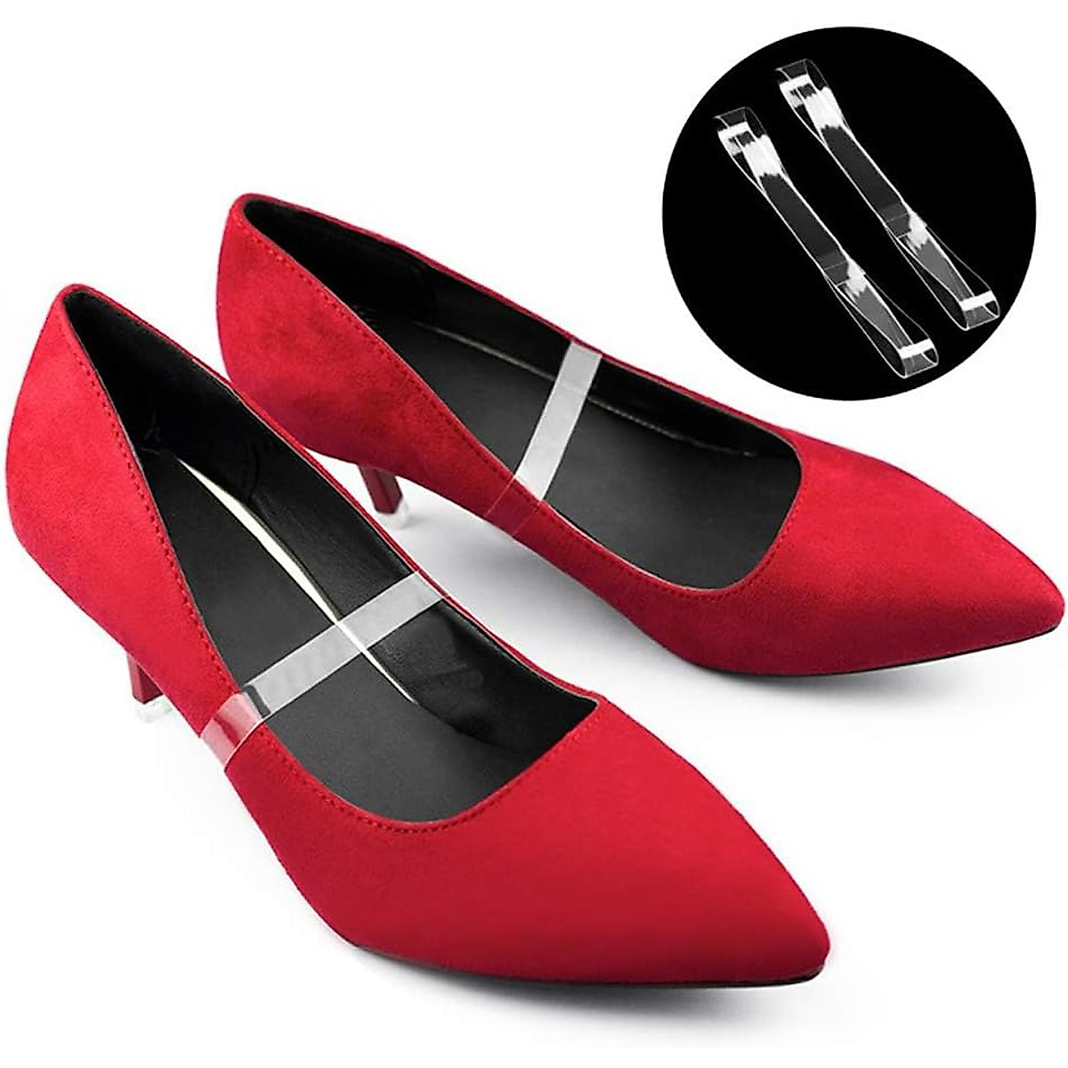 5 Pairs Womens Transparent Silicone Invisible Shoe Strap Elastic Shoes Band High Heels Anti-loose Shoelace for Holding Loose High Heel