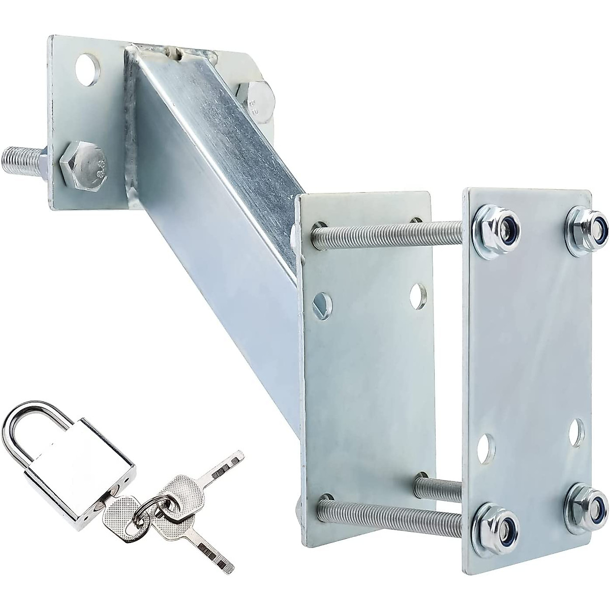 Yaegoo Spare Tire Carrier with Lock for Most 4&5 Lugs Wheel on 3.94″ 4″ 4.25″ 4.72″ Bolt, 120lb Weight Capacity (Silver)