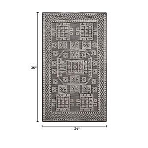SAFAVIEH Kenya Collection Accent Rug - 2' x 3', Grey, Hand-Knotted Moroccan Boho Tribal Wool, Ideal for High Traffic Areas in Entryway, Living Room, Bedroom (KNY635A)