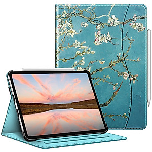 Fintie Case for iPad Pro 11-inch (4th / 3rd Generation) 2022/2021 - Multiple Angles Viewing Folio Stand Cover with Pencil Holder & Pocket, Also Fit iPad Pro 11" 2nd/1st Gen, Blossom