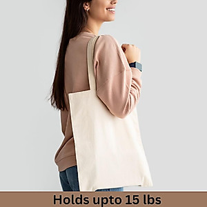 Saan Club 100% Cotton Tote Bags Bulk - Pack of 5 Canvas Tote Bags, Plain Lightweight Washable Foldable Canvas Grocery Bags, Reusable Shopping Bags for Groceries