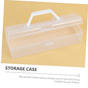 VILLCASE 4pcs Boxes Portable Storage Box Silverware Noodle Storage Container Utencil Storage Case Containers with Lids Coffee Bean Canister Kitchen Food Container Student Simple Drawer Pp