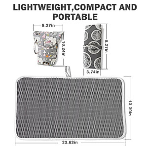 Portable Baby Changing Pad and Diaper Bag, Amenpoki Travel Changing Pad and Diapers Storage Bag, Foldable Waterproof Diaper Pad for Babies with Stroller Diaper Hanging Bag