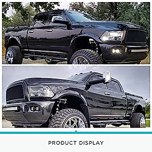 YITAMOTOR Towing Mirrors Compatible with Dodge Ram, Chrome Power Heated LED Turn Signal Light Puddle Lamp, Replacement for Dodge Ram 2009-2018 1500, Ram 2010-2018 2500 3500