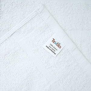 Textila Cotton White Hand Towels for Bathroom Size 16x26 Inch Bathroom Hand Towels Pack of 12 Gym Towels Ultra Soft Face Towel Highly Absorbent Hair Salon Towels.