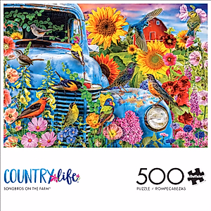 Buffalo Games - Country Life - Songbirds on The Farm - 500 Piece Jigsaw Puzzle