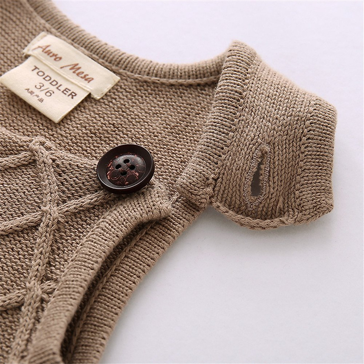 Auro Mesa Vintage Baby Boy Knitted Outfits Overalls Romper Toddler Little Infant Photoshoot Props Clothes 9-12 Months