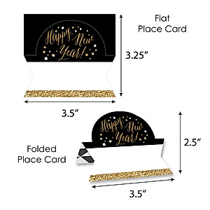 Big Dot of Happiness New Year’s Eve - Gold - New Years Eve Party Tent Buffet Card - Table Setting Name Place Cards - Set of 24