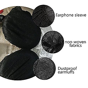 Healifty Headphone Ear Covers 100pairs Non- Earcup Most Stretchy Fit Headphone Fabric Earpad Cover Woven Disposable Headphones of Earpads on Sweatproof Sleeve Headphone Earpads