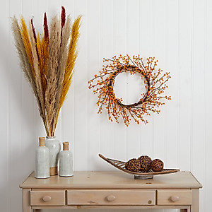 Nearly Natural 4597 24" Sweet Bitter Wreath Orange