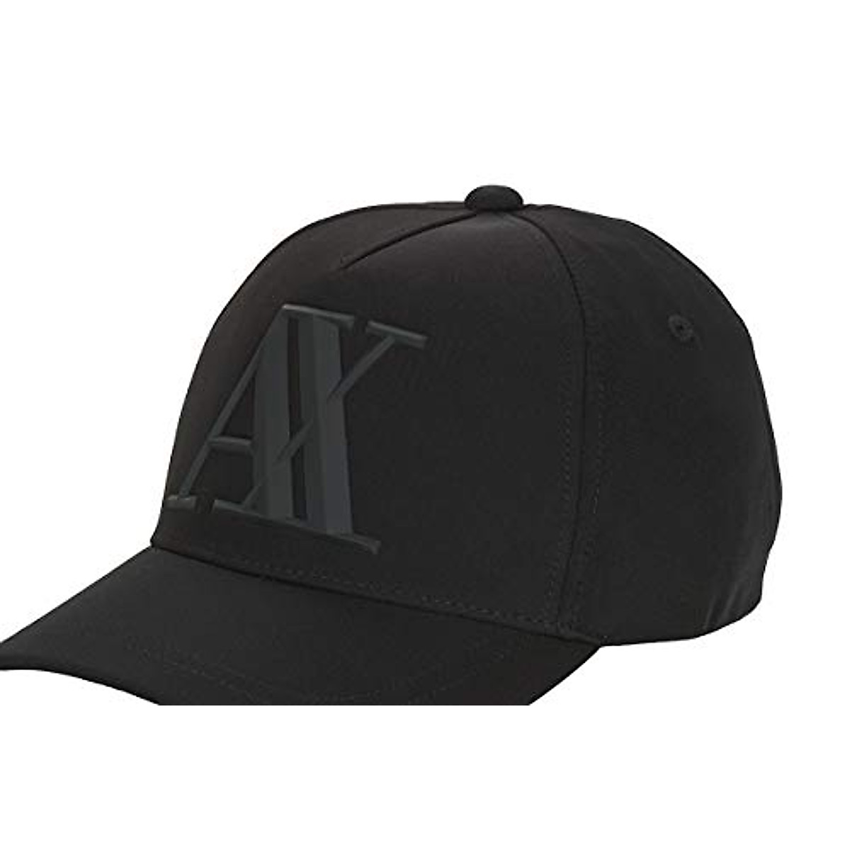 A|X ARMANI EXCHANGE mens 3d Rubber Ax Tonal Logo Hat Baseball Cap, Nero/Black, One Size US