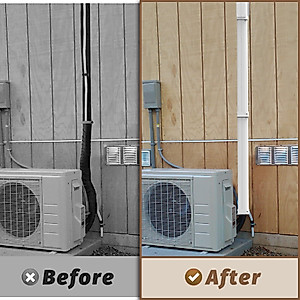 Pearwow 4" W 16.5Ft L Mini Split Line Set Cover Kit, Decorative Tubing Cover for Ductless Mini Split AC,Heat Pumps Systems,Air Conditioner Accesories