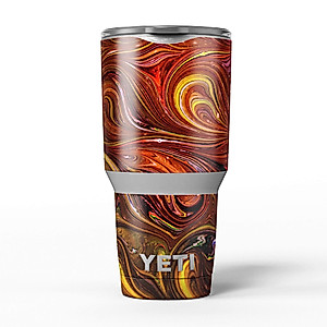Design Skinz Red Acrylic Swirl - Skin Decal Vinyl Wrap Kit compatible with the Yeti Rambler Cooler Tumbler Cups