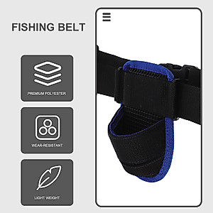 BESPORTBLE Fishing Belt Waist Support Fishing Rod Holder Leash Holder Fishing Holding Belt Fishing Pole Waist Holder Belt Holder Fishing Wading Belt with Hook Polyester Belly Top