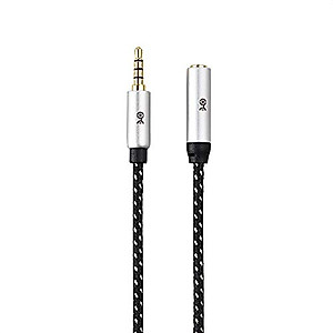 Cable Matters 2-Pack Headset Extension Cable 6 ft (3.5mm Extension Cable/TRRS Extension Cable, Gaming Headset Extension Cable) with Mic Support in Black - 6 Feet