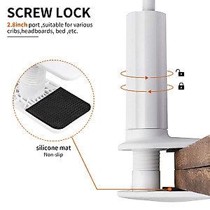 iTODOS Gooseneck Baby Monitor Holder Compatible with HelloBaby HB65/HB66/HB248,ANMEATE SM935E Baby Monitor Camera,27inch Length Stable and Durable Flexible Arm - White