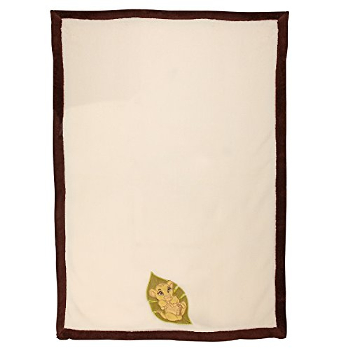 Disney Lion King Simba's Wild Adventure Super Soft Appliqued Baby Blanket, Ivory, Brown , 30x40 Inch (Pack of 1)