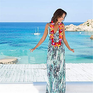 8 Pcs Thicken 41 Inch Hawaiian Leis, 4 Color Lei for Graduation Party, Dance Party, Photo Prop in Outdoors (8 Pcs 4 Color)