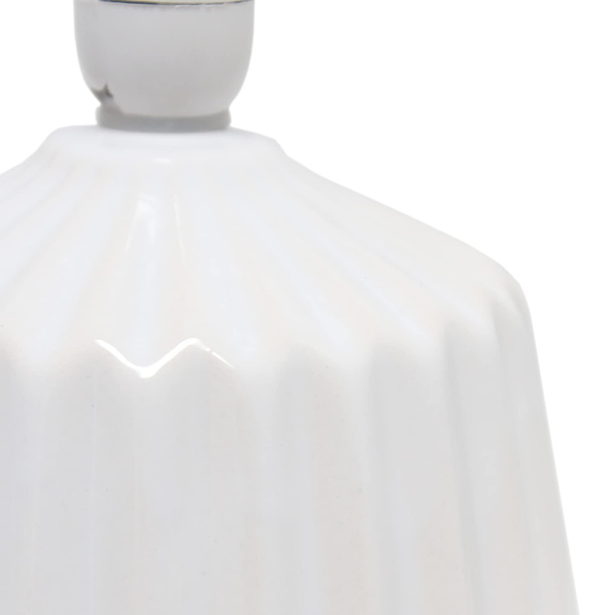 Simple Designs LT1120-OFF Petite Mini Pleated English Ceramic Base Table Lamp, Off White