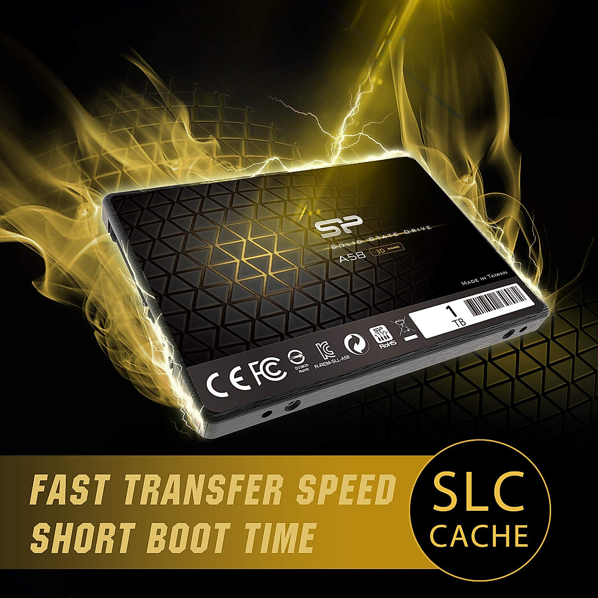 Silicon Power 1TB SSD 3D NAND A58 SLC Cache Performance Boost SATA III 2.5" 7mm (0.28") Internal Solid State Drive