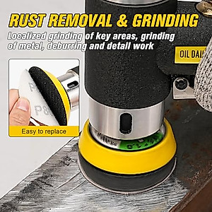 Mini Air Sander 1/2/3 Inch Pneumatic Small Orbital Sander for Auto Body Work, Mini Polisher with 45PCS Sanding Discs + 3PCS Backing Pads