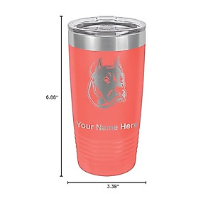 LaserGram 20oz Vacuum Insulated Tumbler Mug, Dogo Argentino, Personalized Engraving Included (Coral)