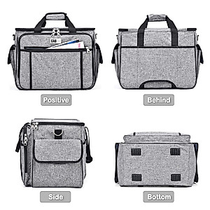 Sewing Machine Case, CAB55 Sewing Machine Carrying Bag with Removable Padding Pad, Tote Bag for Sewing Machine and Extra Sewing Accessories, Gray(17"x13"x14")