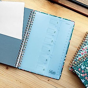 Letts Spring Valley Weekly/Monthly Planner, 12 Months, January to December, 2024, Wiro Binding, A5 Size, 8.25" x 5.875", Multilingual, Green (C082376-24)