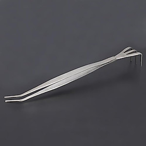 KSTEE Bonsai Rake Tools, 2 in 1 Stainless Steel Bonsai & Gardening Tool Root Rake + Tweezers