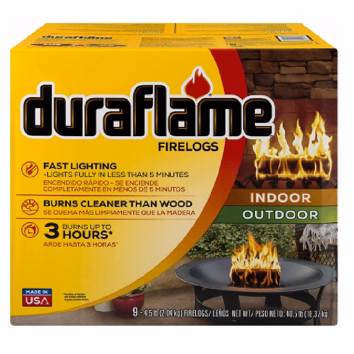 Duraflame Fast Lighting Fire Log, 9-Pack